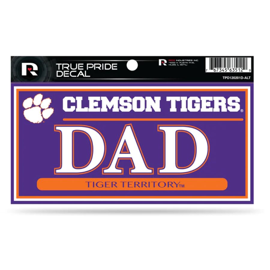 Clemson University Tigers Dad Purple - 3x6 True Pride Vinyl Sticker at ...
