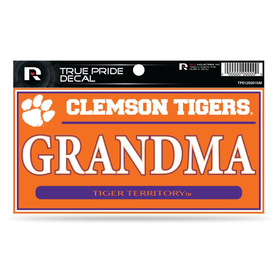 Clemson University Tigers Grandma - 3x6 True Pride Vinyl Sticker at ...