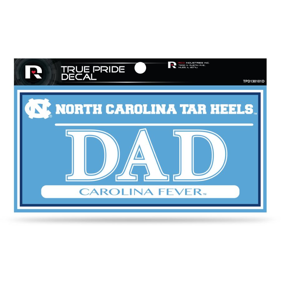 University Of North Carolina Tar Heels Dad - 3x6 True Pride Vinyl ...