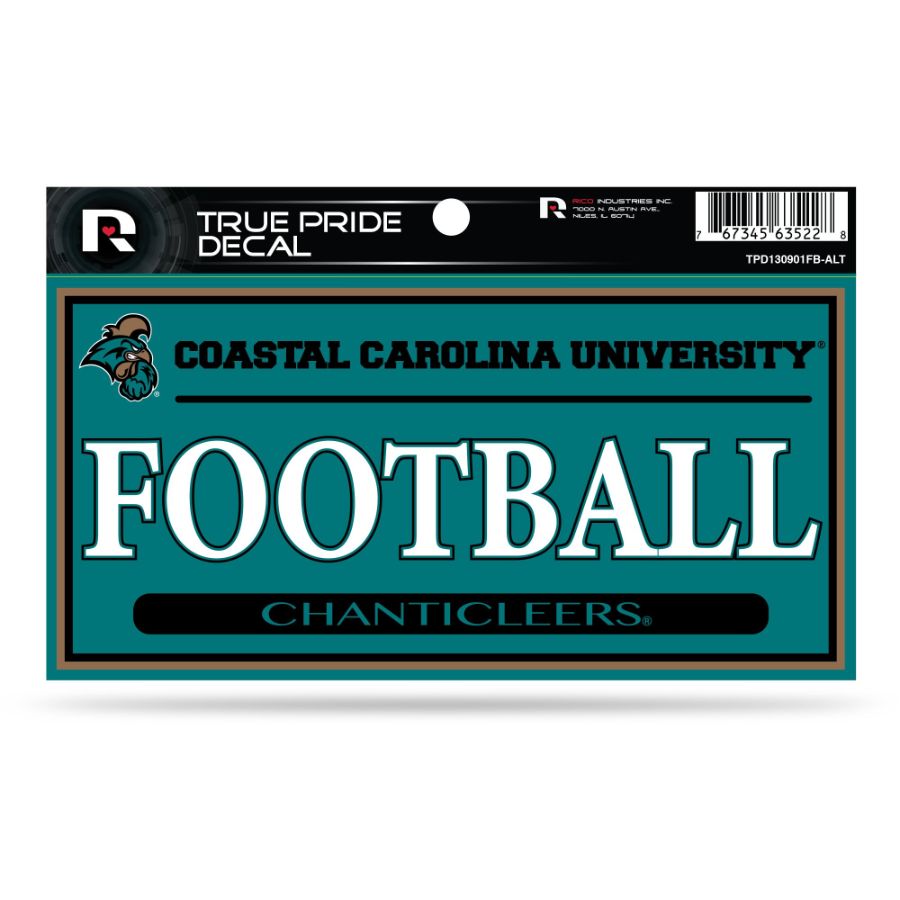 Coastal Carolina University Chanticleers Football Teal - 3x6 True Pride ...