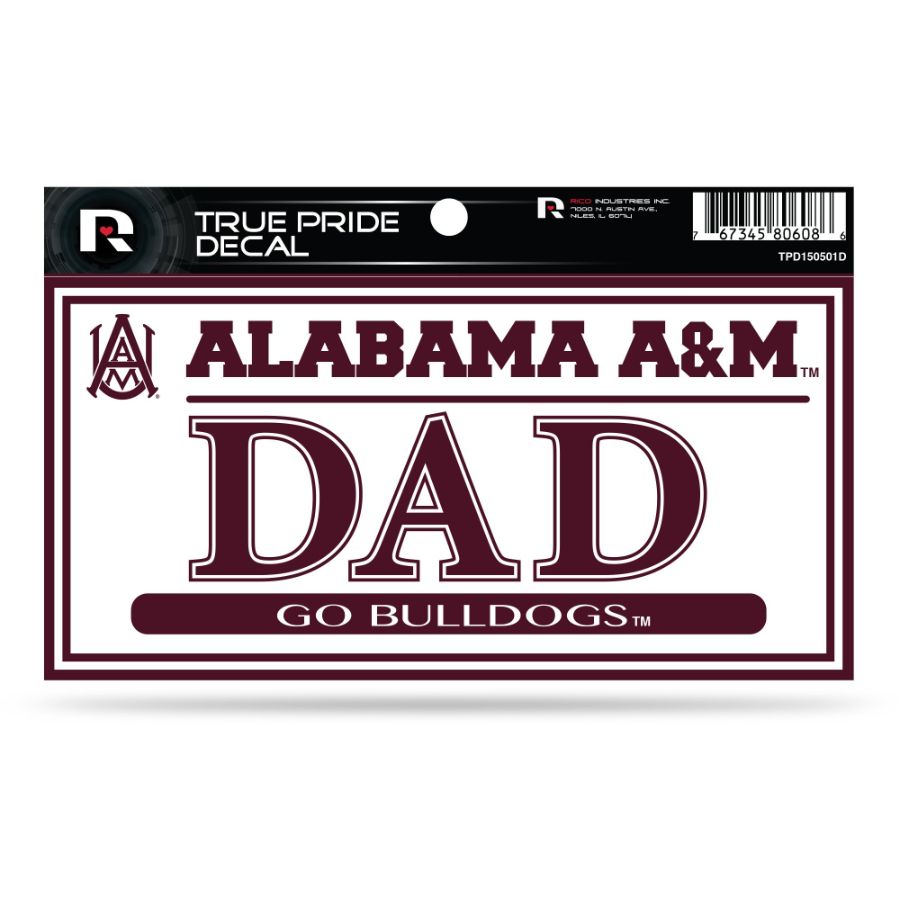 Alabama A&M University Bulldogs Dad - 3x6 True Pride Vinyl Sticker at ...