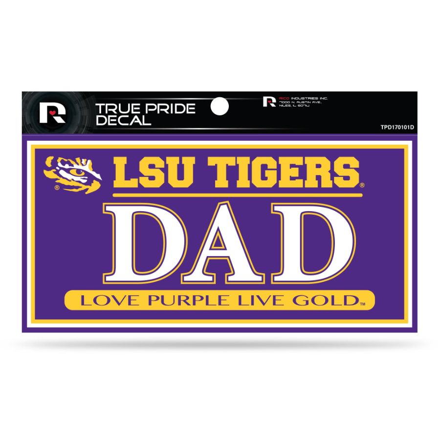 Louisiana State University LSU Tigers Dad - 3x6 True Pride Vinyl ...