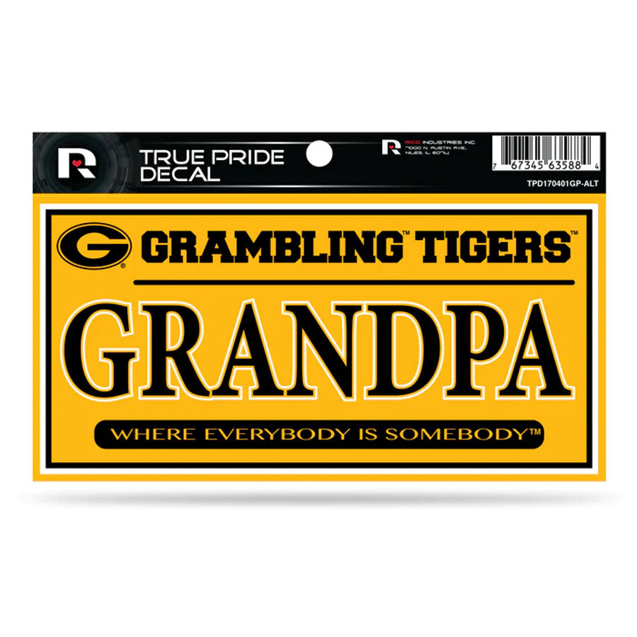 Grambling State University Tigers Grandpa Yellow - 3x6 True Pride Vinyl ...