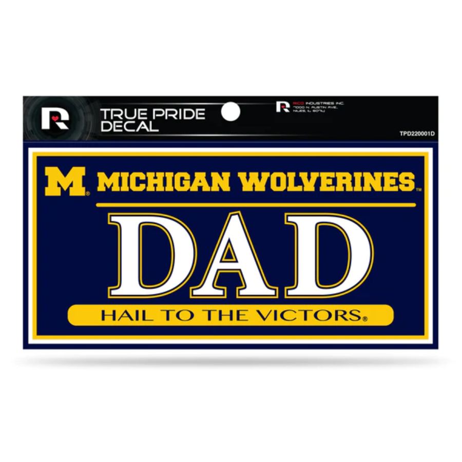 University Of Michigan Wolverines Dad - 3x6 True Pride Vinyl Sticker at ...