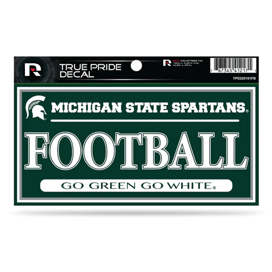 Michigan State University Spartans Football - 3x6 True Pride Vinyl ...