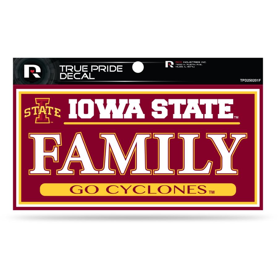 Iowa State University Cyclones Family - 3x6 True Pride Vinyl Sticker at ...