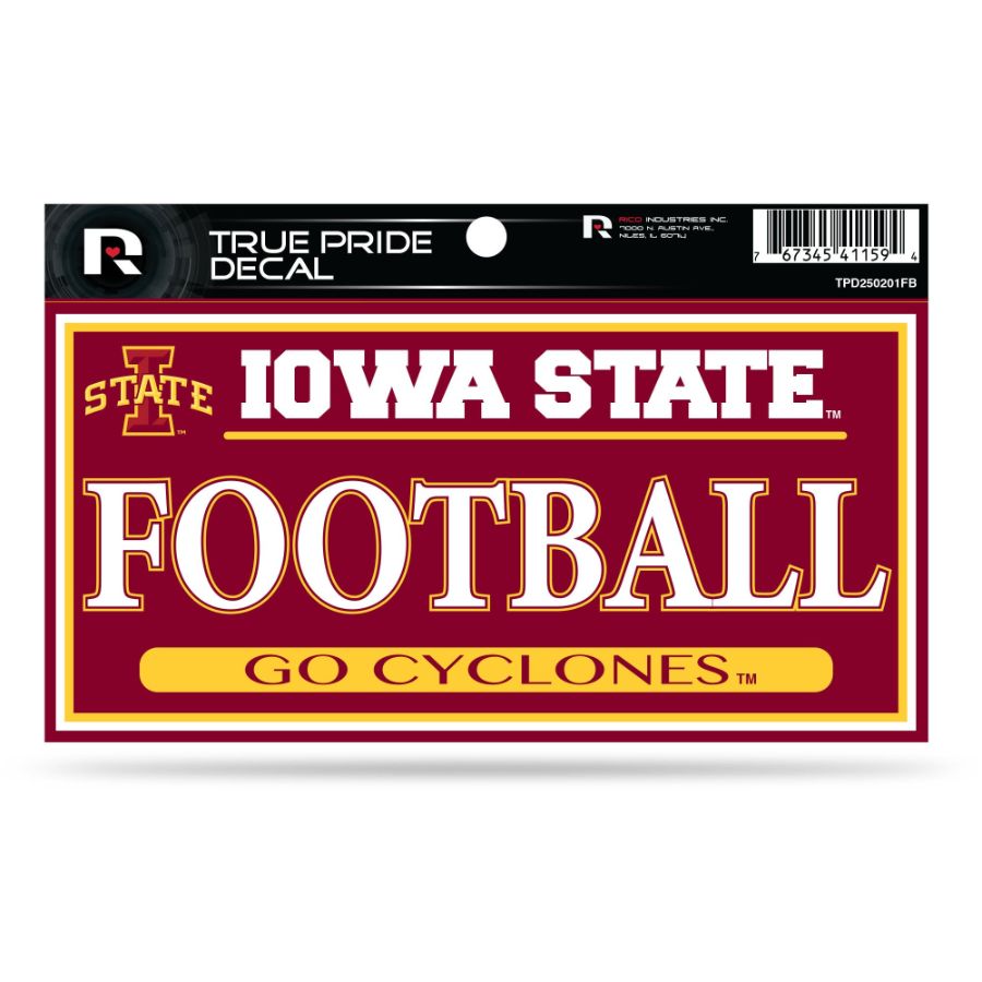 Iowa State University Cyclones Football - 3x6 True Pride Vinyl Sticker ...