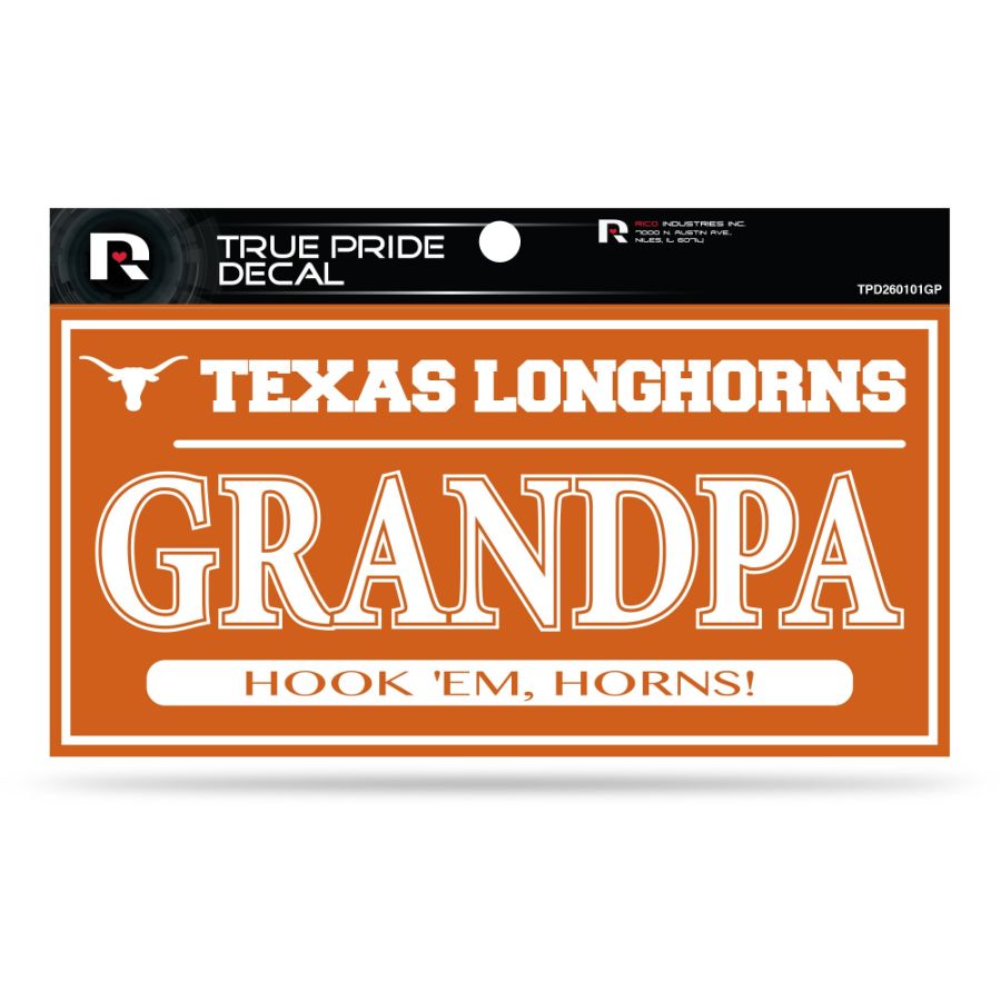 University Of Texas Longhorns Grandpa - 3x6 True Pride Vinyl Sticker at ...