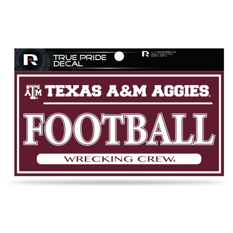 Texas A&M University Aggies Football - 3x6 True Pride Vinyl Sticker at ...