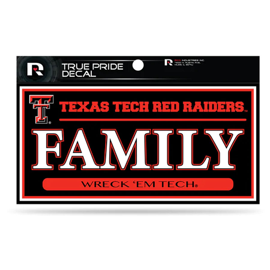 Texas Tech University Red Raiders Family - 3x6 True Pride Vinyl Sticker ...