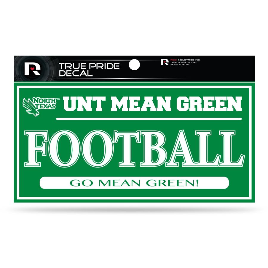 University Of North Texas Mean Green Football - 3x6 True Pride Vinyl ...