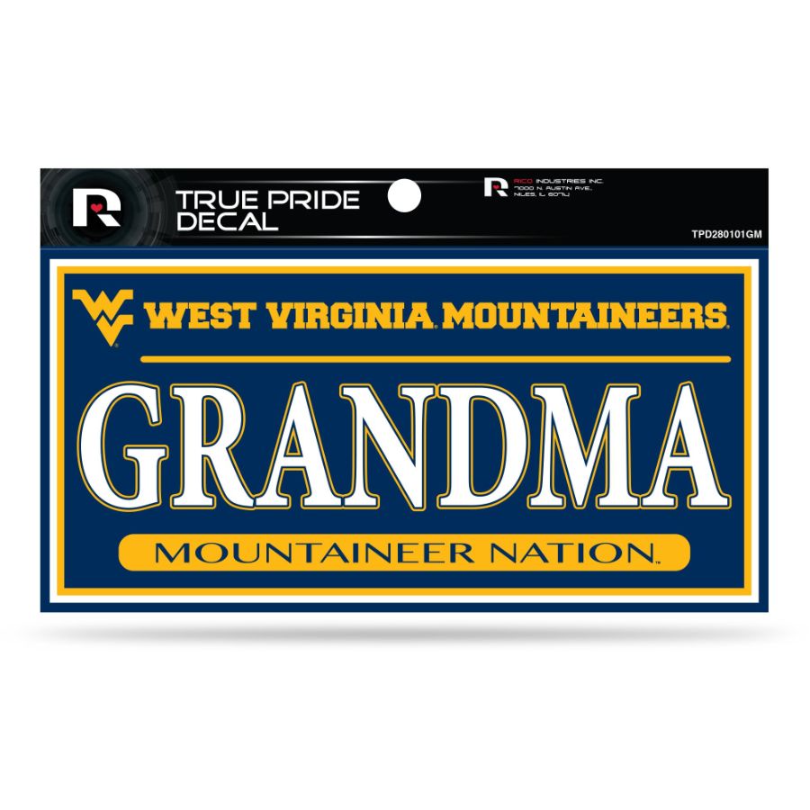 West Virginia University Mountaineers Grandma - 3x6 True Pride Vinyl ...