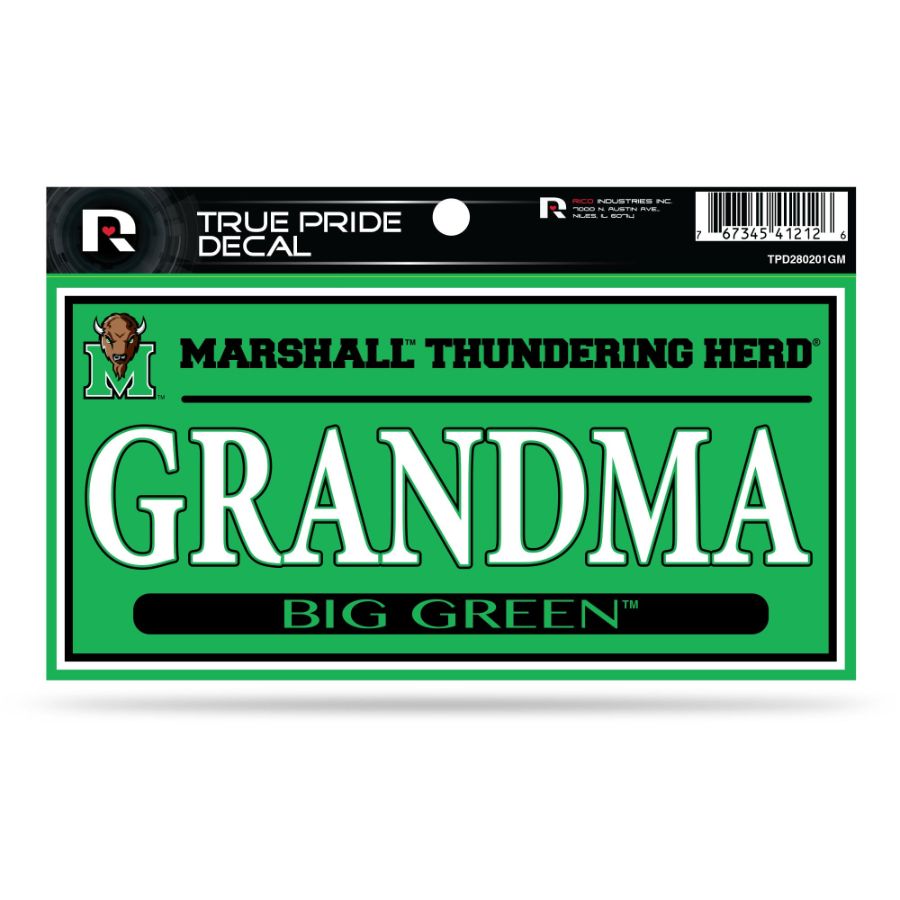 Marshall University Thundering Herd Grandma - 3x6 True Pride Vinyl ...