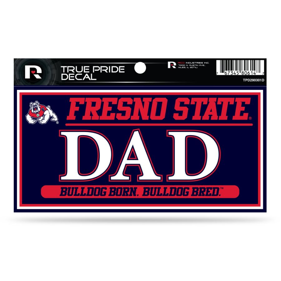 Fresno State University Bulldogs Dad - 3x6 True Pride Vinyl Sticker at ...