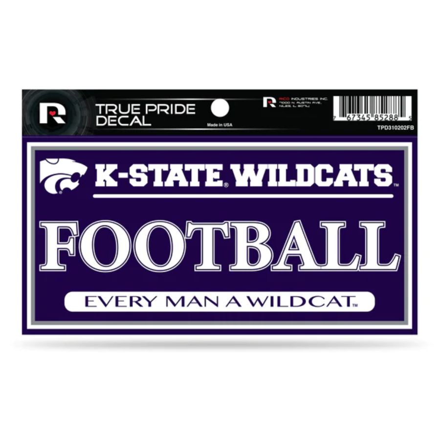 Kansas State University Wildcats Football - 3x6 True Pride Vinyl ...