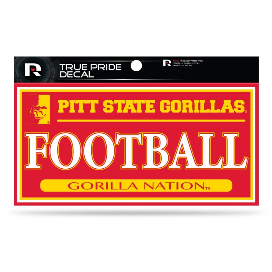 Pittsburg State University Gorillas Football - 3x6 True Pride Vinyl ...