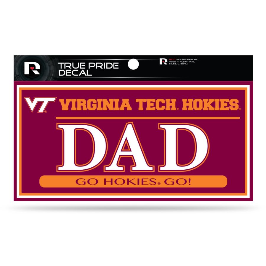 Virginia Tech Hokies Dad - 3x6 True Pride Vinyl Sticker at Sticker Shoppe