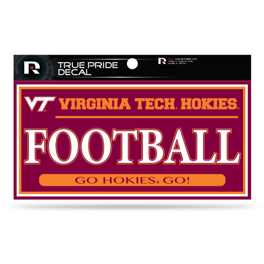 Virginia Tech Hokies Football - 3x6 True Pride Vinyl Sticker at Sticker ...