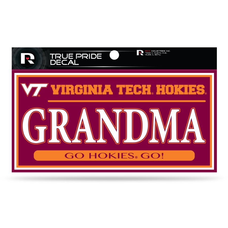 Virginia Tech Hokies Grandma - 3x6 True Pride Vinyl Sticker at Sticker ...