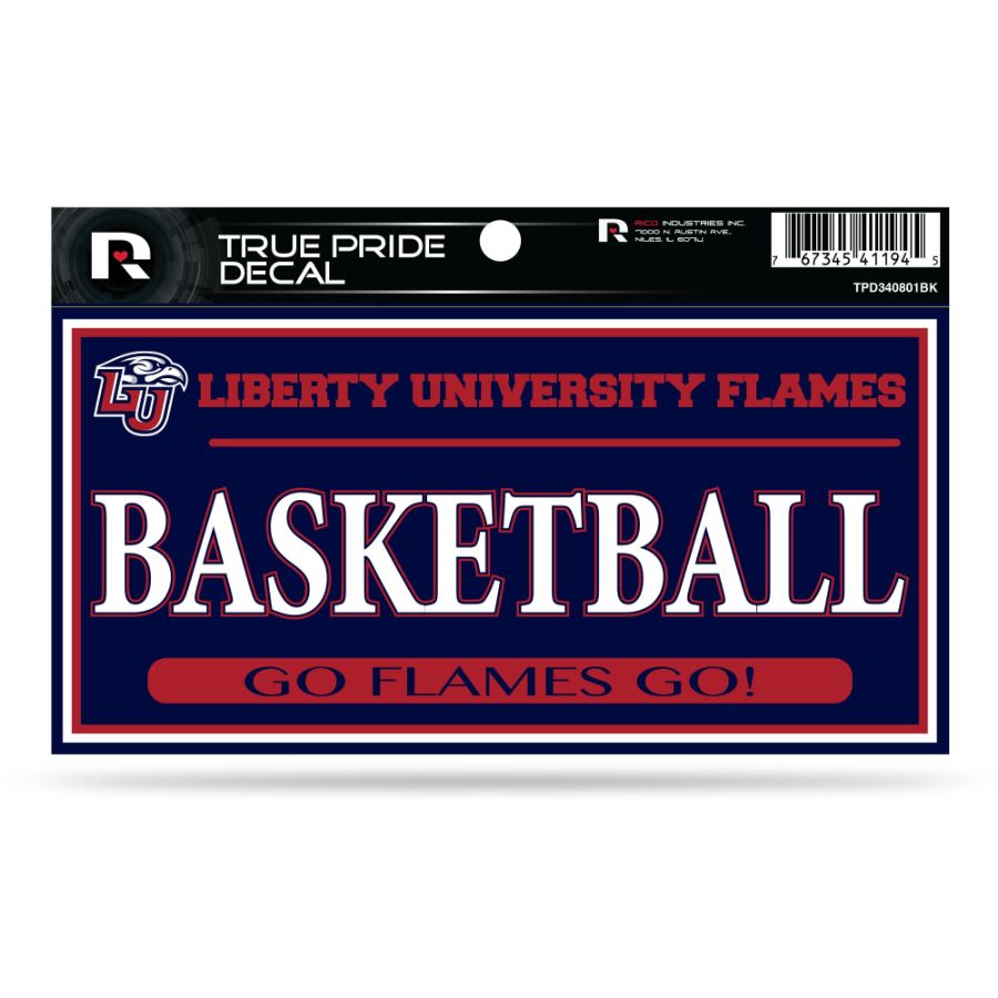 Liberty University Flames Basketball - 3x6 True Pride Vinyl Sticker at ...