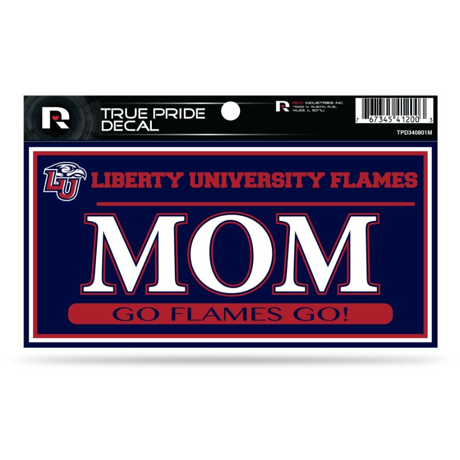 Liberty University Flames Mom - 3x6 True Pride Vinyl Sticker at Sticker ...