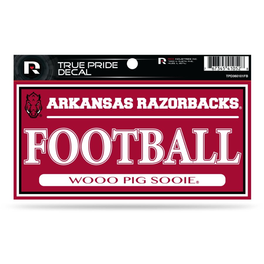 University Of Arkansas Razorbacks Football - 3x6 True Pride Vinyl ...