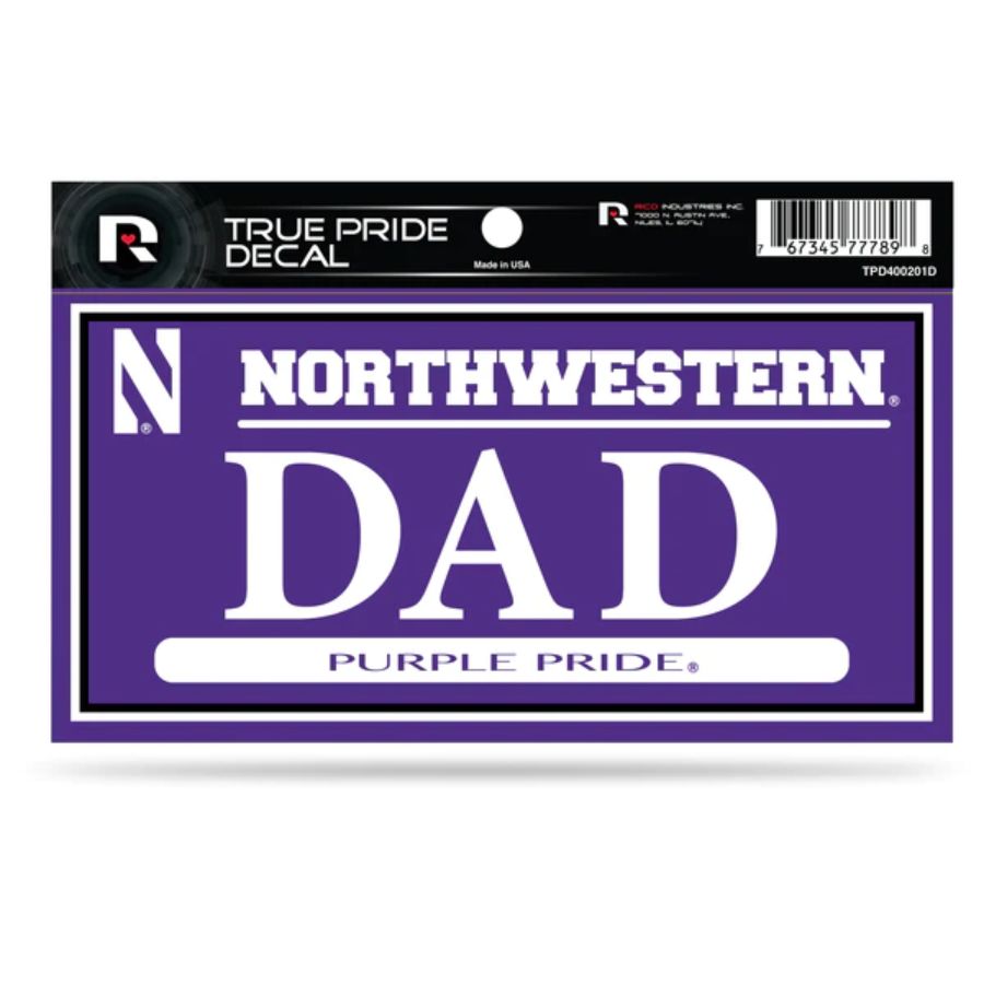Northwestern University Wildcats Dad - 3x6 True Pride Vinyl Sticker at ...