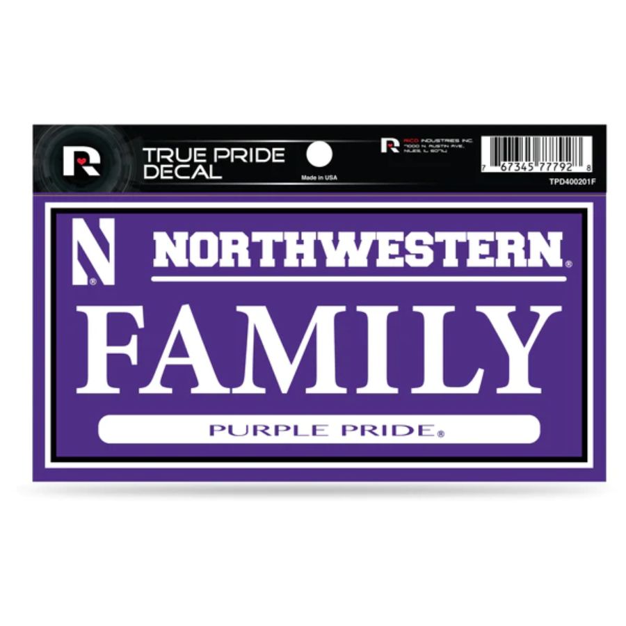 Northwestern University Wildcats Family - 3x6 True Pride Vinyl Sticker ...