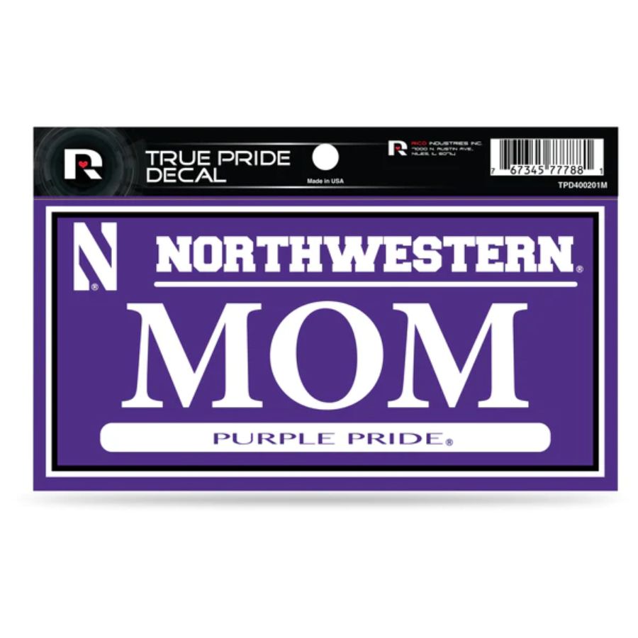 Northwestern University Wildcats Mom - 3x6 True Pride Vinyl Sticker at ...