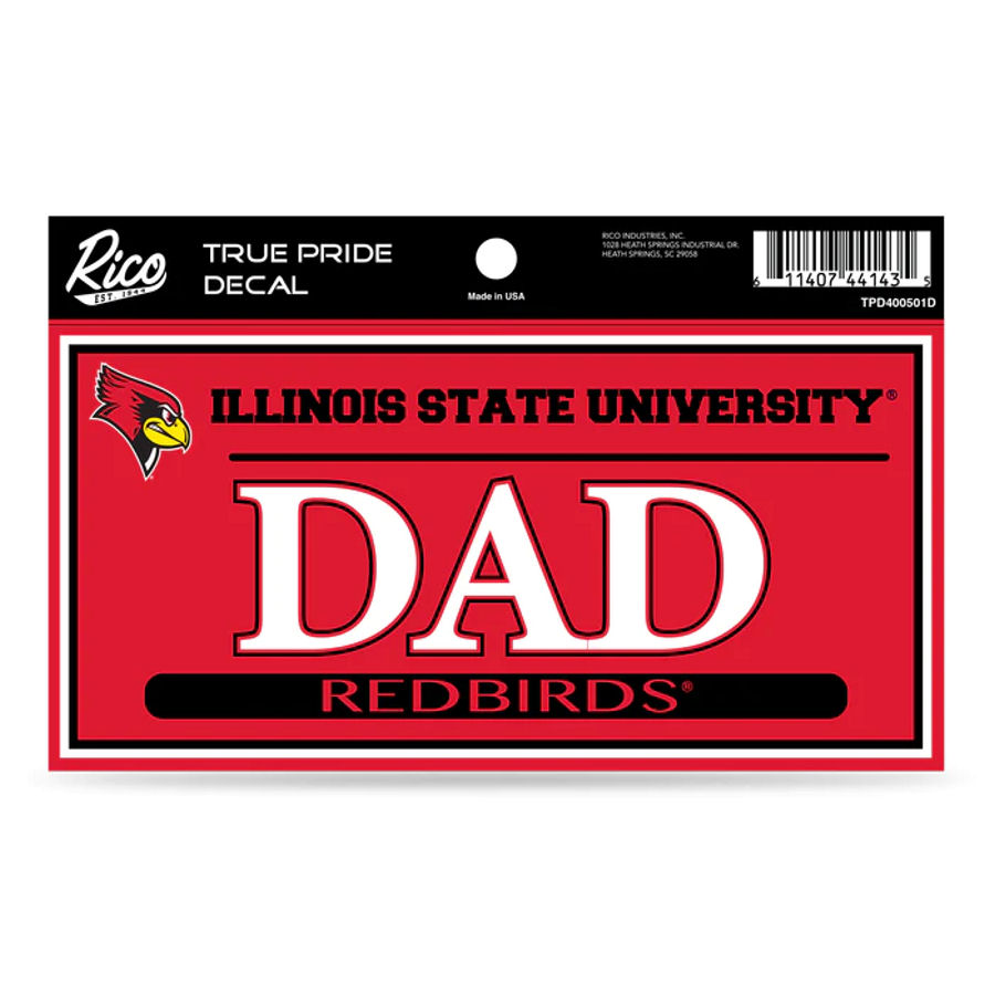 Illinois State University Redbirds Dad - 3x6 True Pride Vinyl Sticker ...
