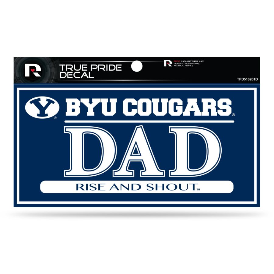 Brigham Young University BYU Cougars Dad - 3x6 True Pride Vinyl Sticker ...