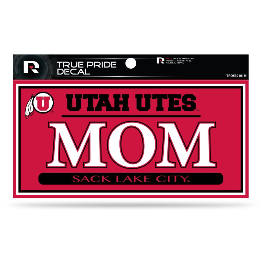 University Of Utah Utes Mom - 3x6 True Pride Vinyl Sticker at Sticker ...