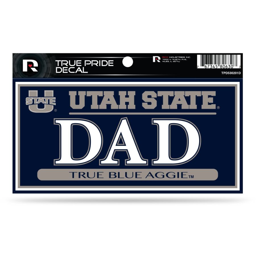 Utah State University Aggies Dad - 3x6 True Pride Vinyl Sticker at ...
