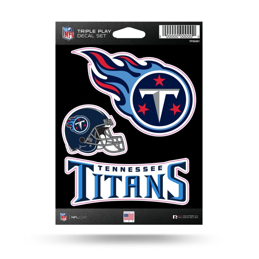 Tennessee Titans - 3 Piece Triple Play Sticker Sheet at Sticker Shoppe