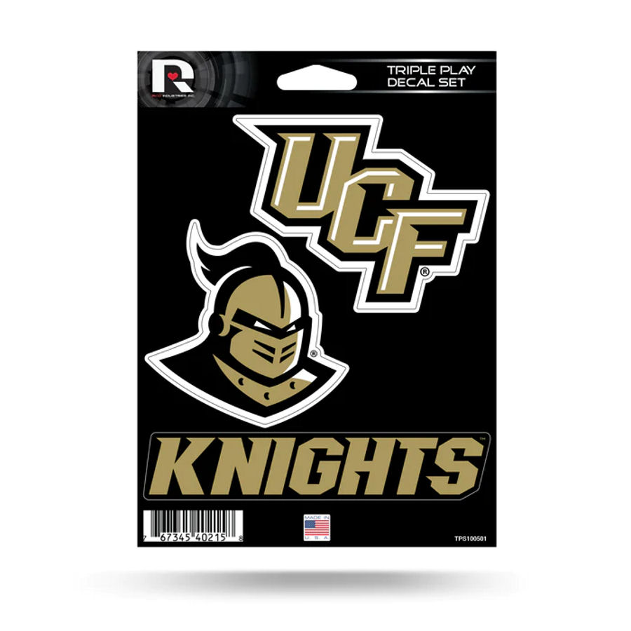 University Of Central Florida Knights - 3 Piece Triple Play Sticker ...