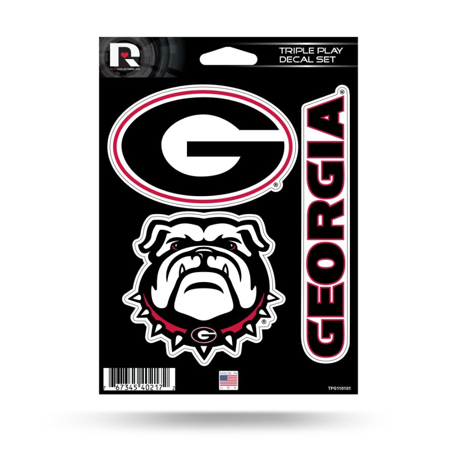University Of Georgia Bulldogs - 3 Piece Triple Play Sticker Sheet at ...