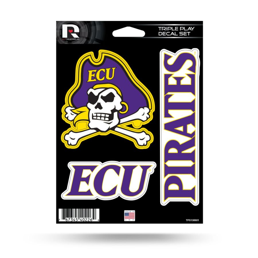 East Carolina University Pirates - 3 Piece Triple Play Sticker Sheet at ...