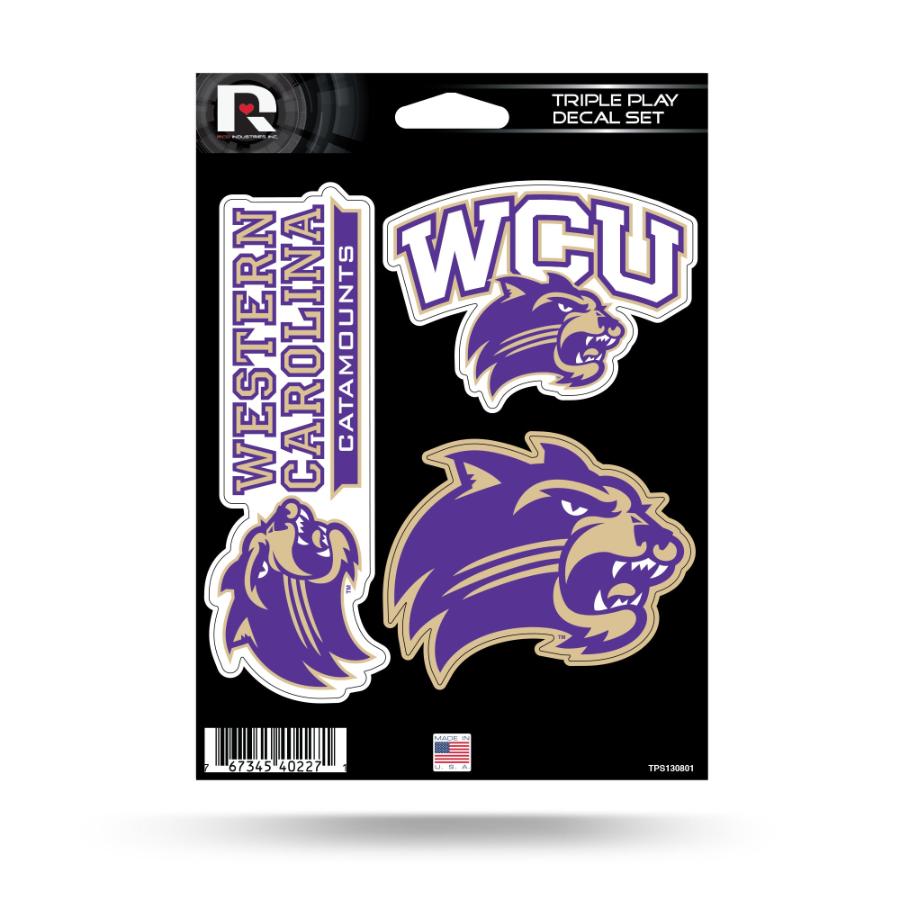 Western Carolina University Catamounts - 3 Piece Triple Play Sticker ...