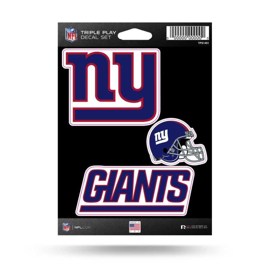 New York Giants - 3 Piece Triple Play Sticker Sheet at Sticker Shoppe
