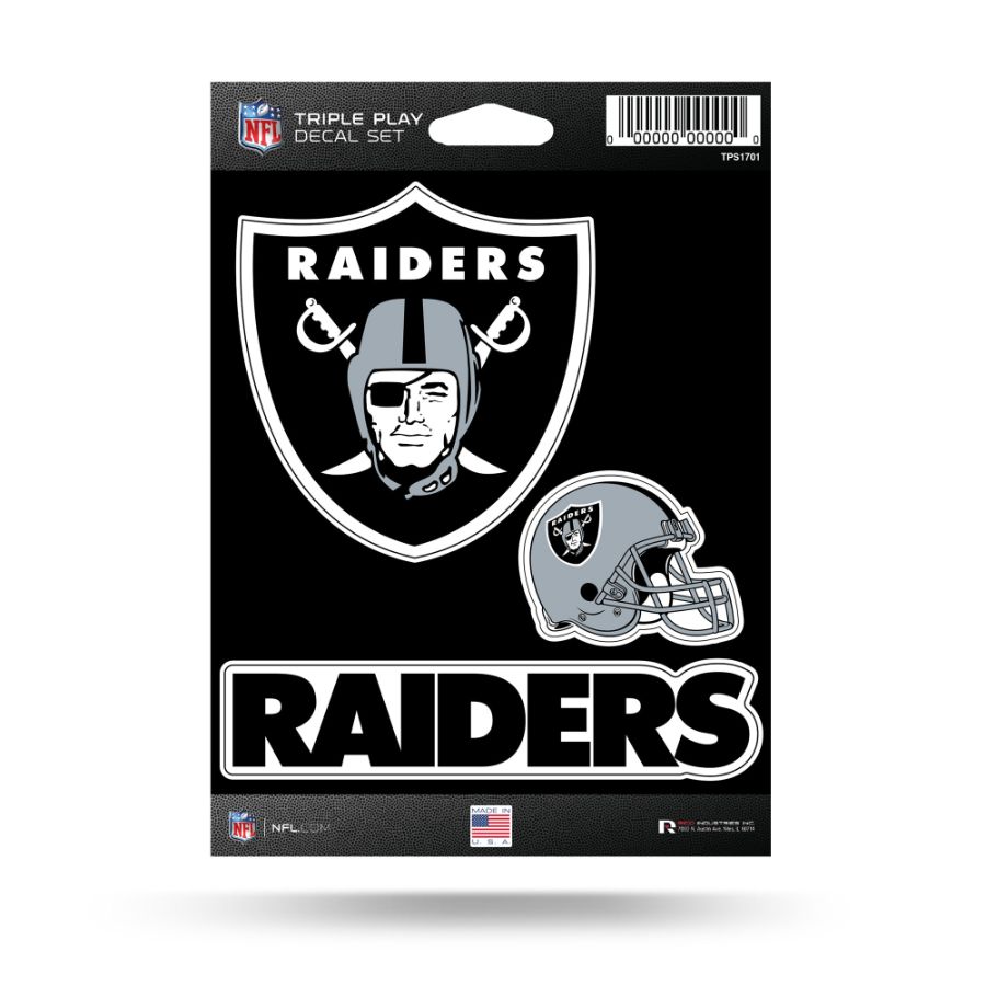 Las Vegas Raiders - 3 Piece Triple Play Sticker Sheet at Sticker Shoppe