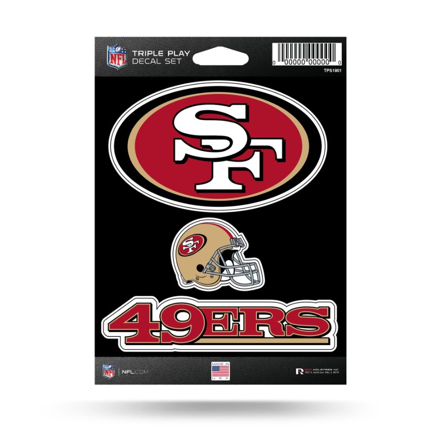 San Francisco 49ers - 3 Piece Triple Play Sticker Sheet at Sticker Shoppe