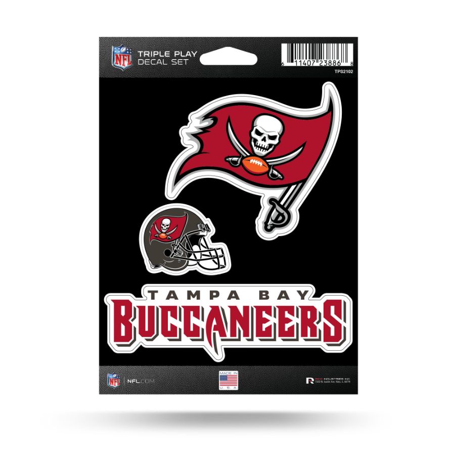 Tampa Bay Buccaneers - 3 Piece Triple Play Sticker Sheet at Sticker Shoppe