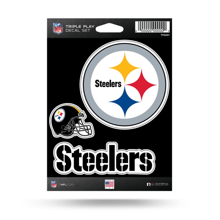 Pittsburgh Steelers - 3 Piece Triple Play Sticker Sheet at Sticker Shoppe