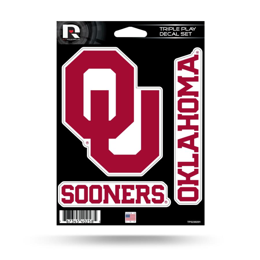 University Of Oklahoma Sooners - 3 Piece Triple Play Sticker Sheet at ...
