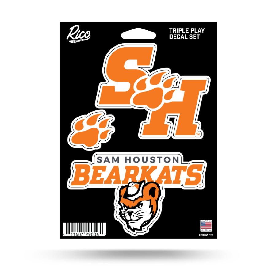 Sam Houston State University Bearkats - 3 Piece Triple Play Sticker ...