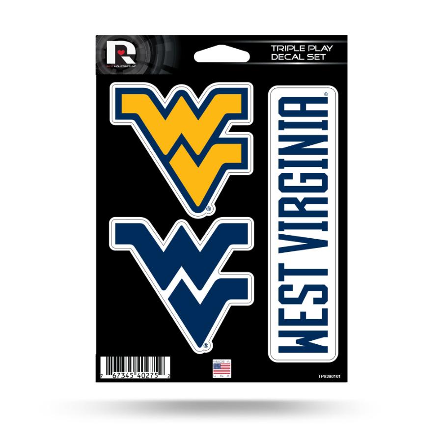 West Virginia University Mountaineers - 3 Piece Triple Play Sticker ...