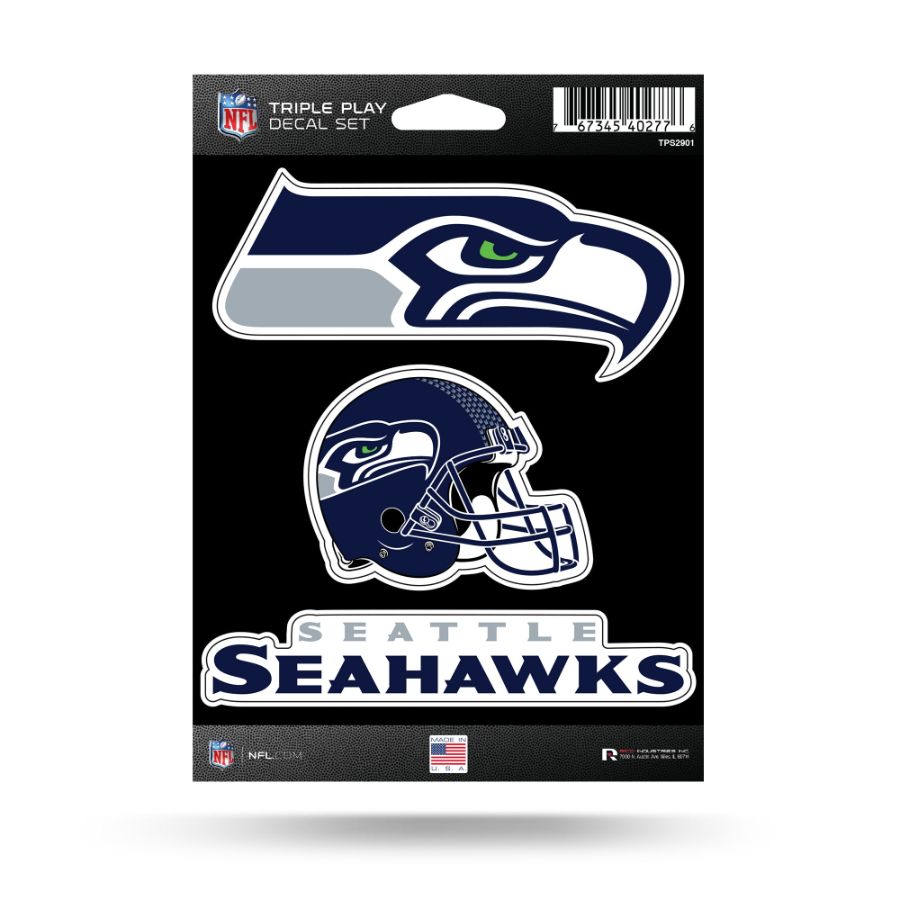 Seattle Seahawks - 3 Piece Triple Play Sticker Sheet at Sticker Shoppe