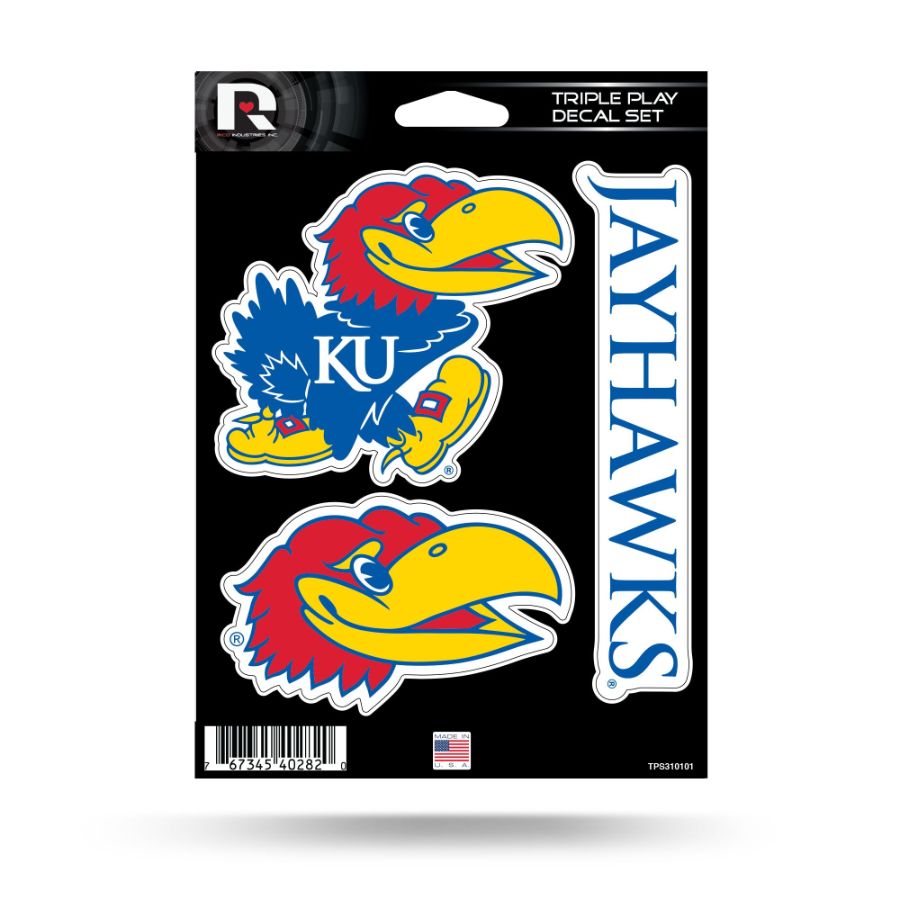 University Of Kansas Jayhawks - 3 Piece Triple Play Sticker Sheet at ...
