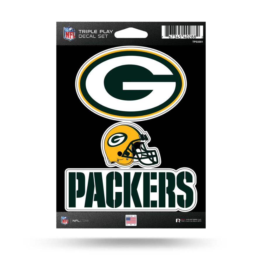 Green Bay Packers - 3 Piece Triple Play Sticker Sheet at Sticker Shoppe