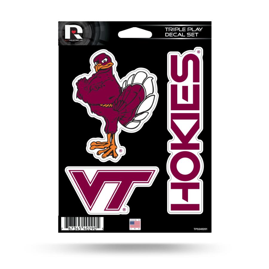 Virginia Tech Hokies - 3 Piece Triple Play Sticker Sheet at Sticker Shoppe